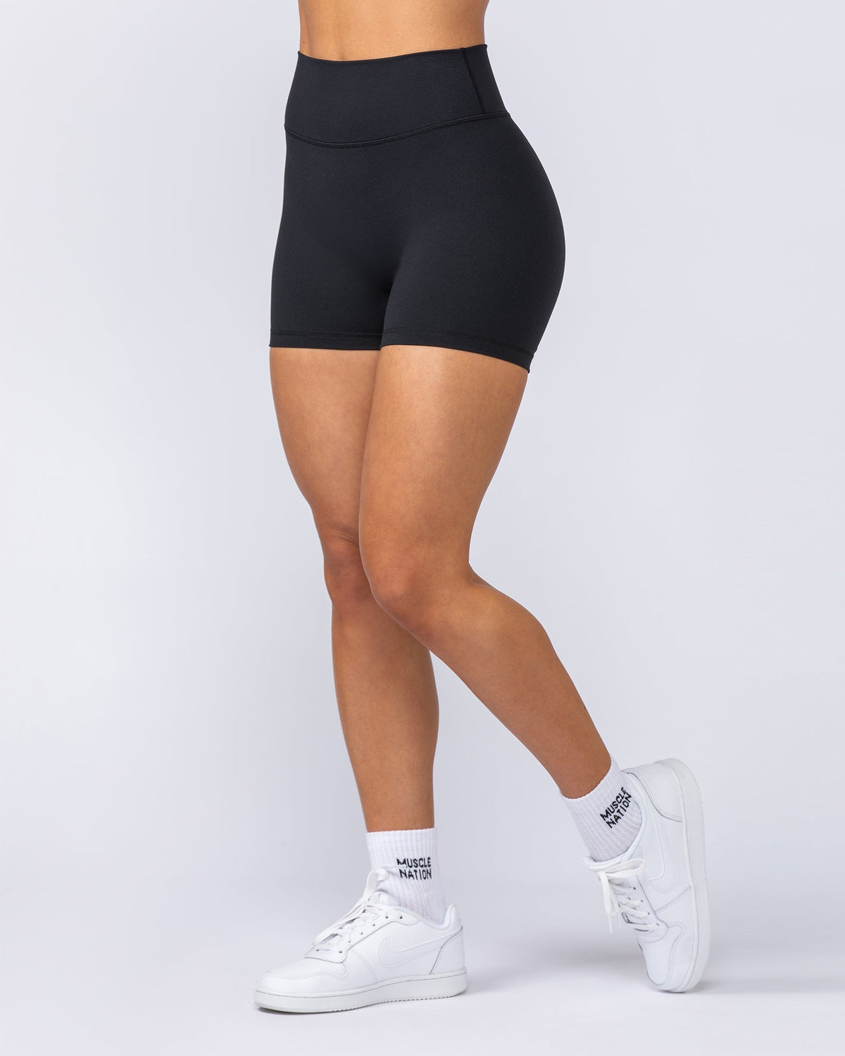 Instinct Scrunch Midway Shorts - Black | Muscle Nation | Be Activewear