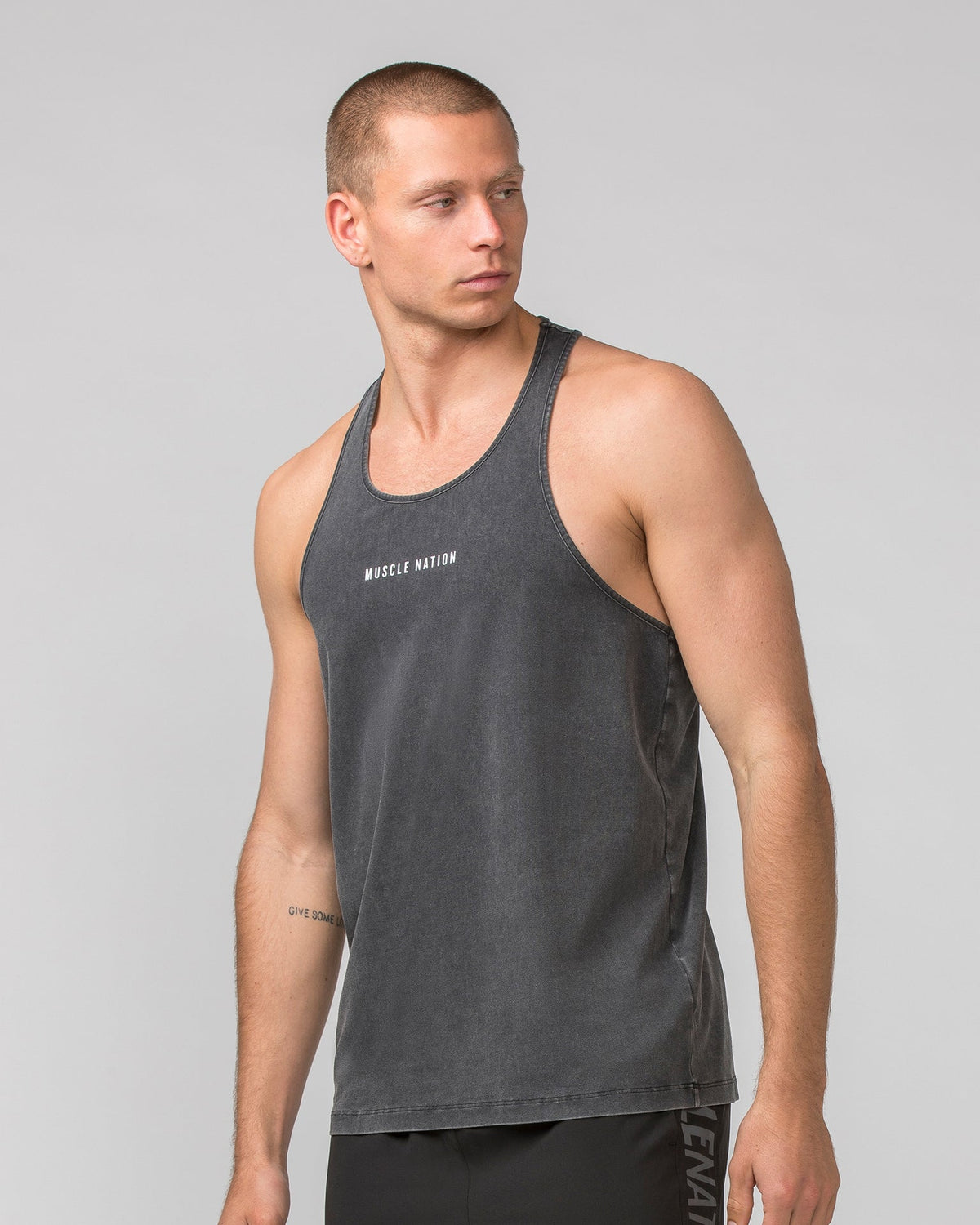 Infinite Y Back Singlet - Washed Black | Muscle Nation | Be Activewear
