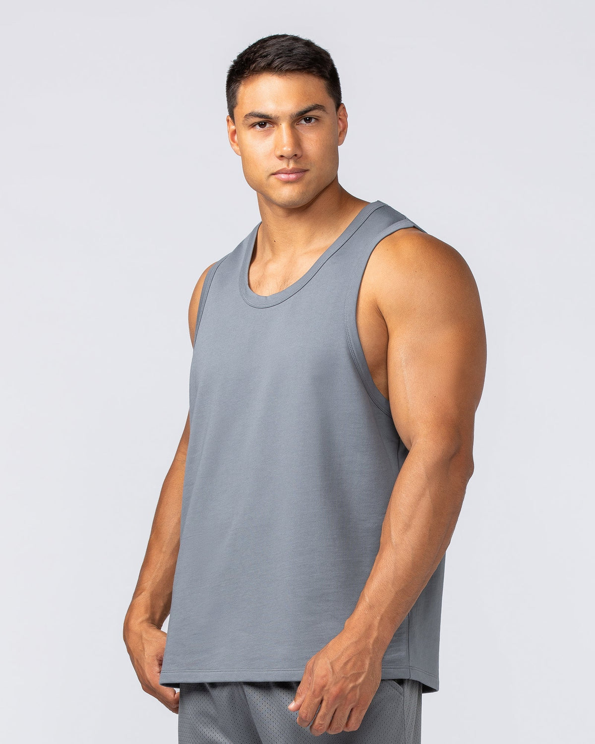 Lee Lem Loopback Tank - Platinum Grey | Muscle Nation | Be Activewear