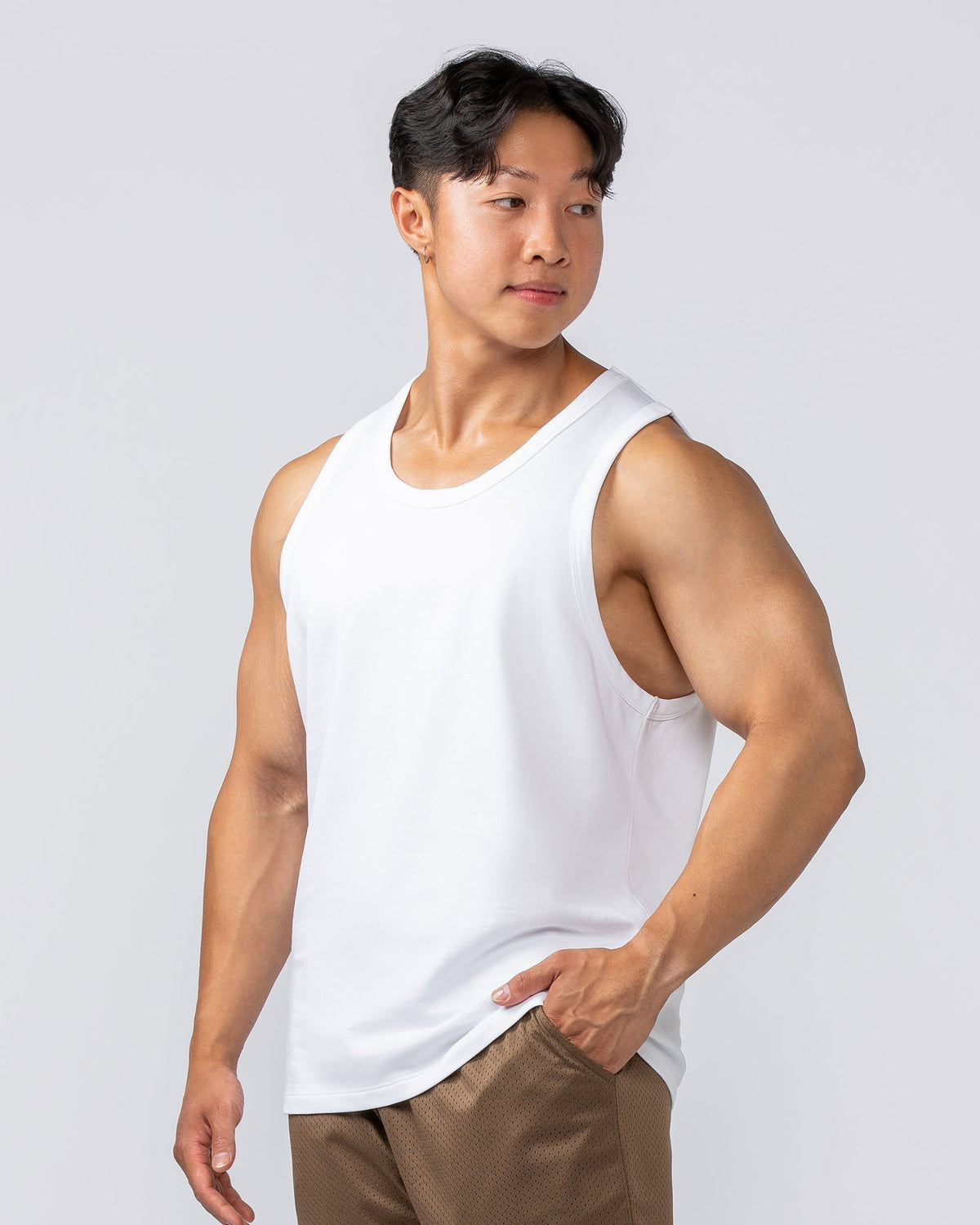 Lee Lem Loopback Tank - White | Muscle Nation | Be Activewear