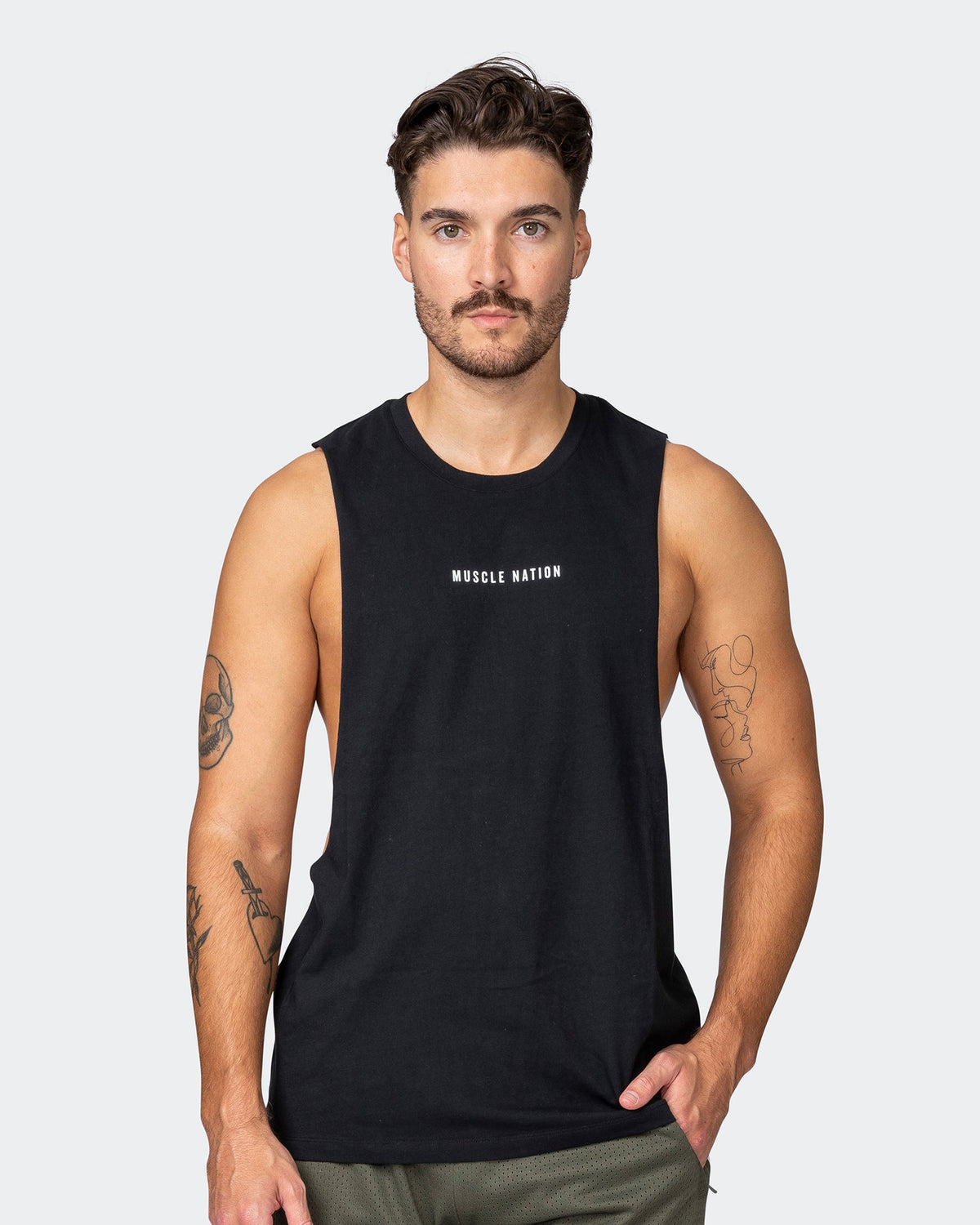 Ultra Drop Arm Tank - Black | Be Activewear
