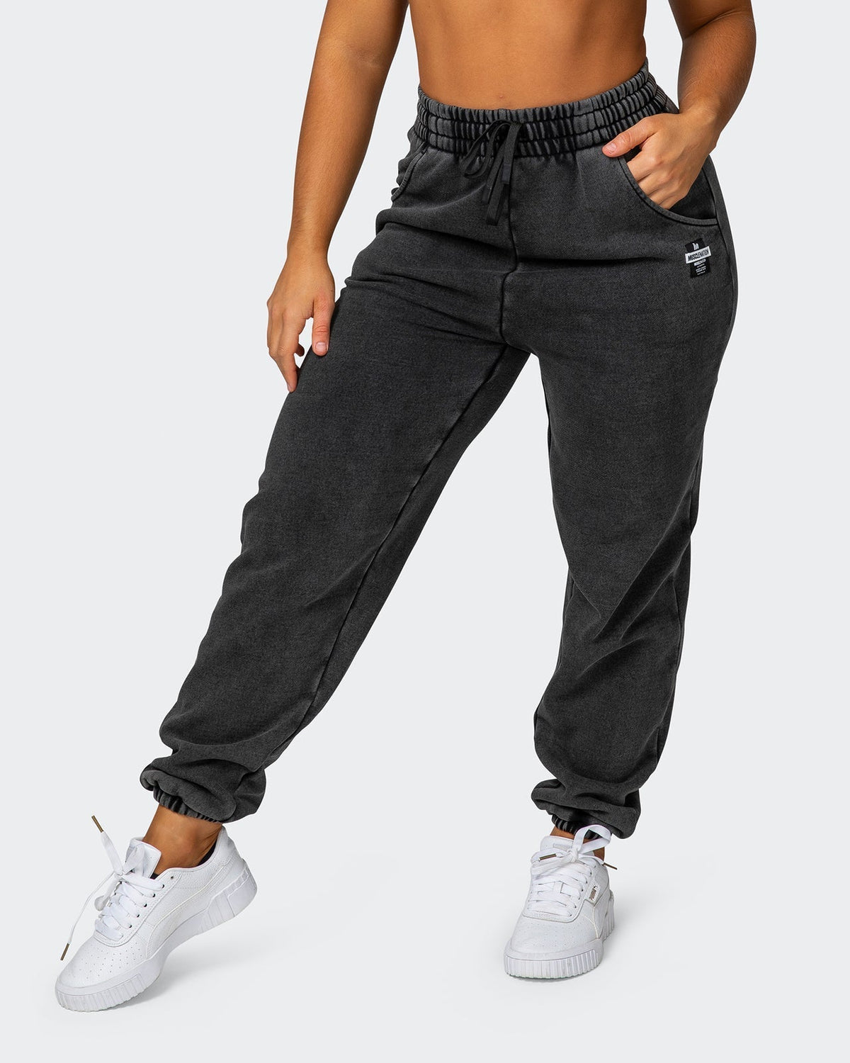 Womens Slouchy Vintage Trackies » Black | Buy | Be Activewear