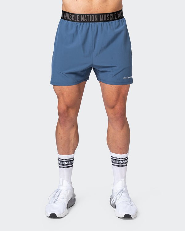 Reflective Training Shorts - Denim Blue | Be Activewear