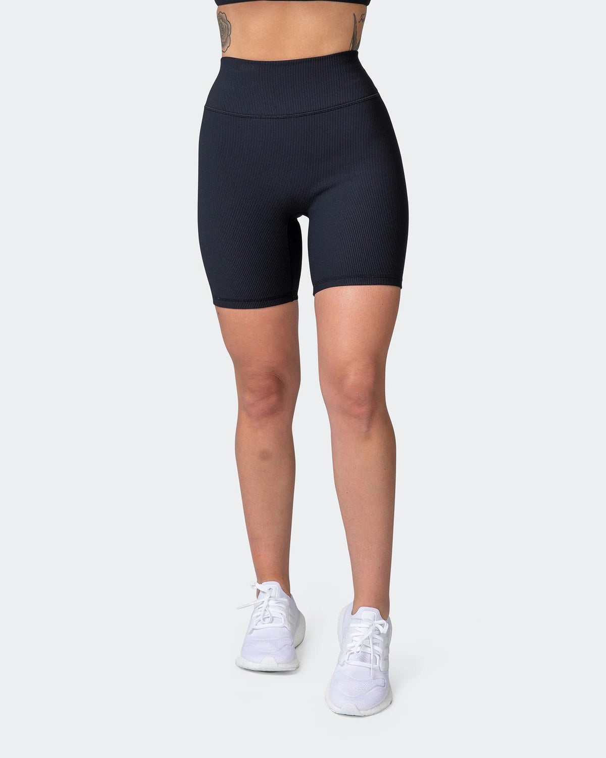 ZERO RISE RIB BIKE SHORTS Black| musclenation | Be Activewear